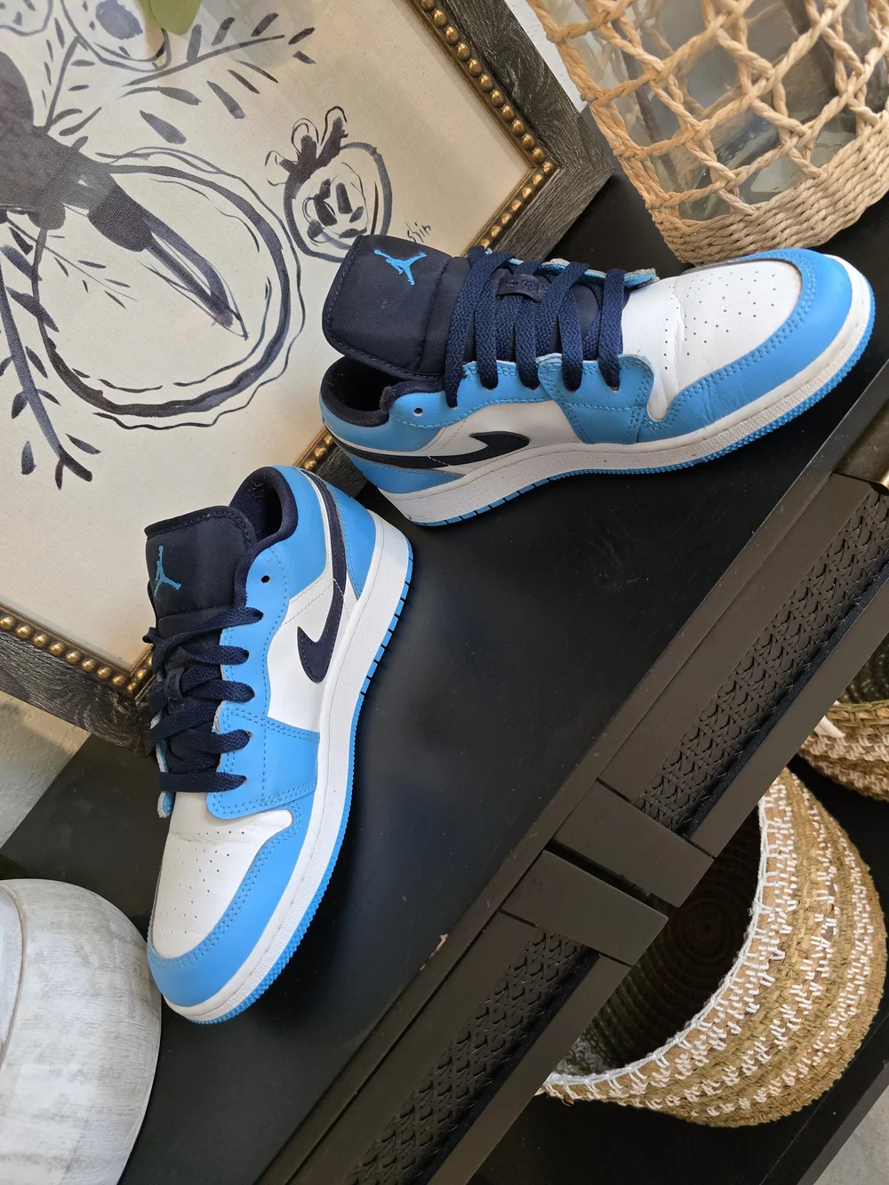 Jordan | Shoes | Nike Air Jordan Low Unc Blue White 55 Y 7 Womens ...